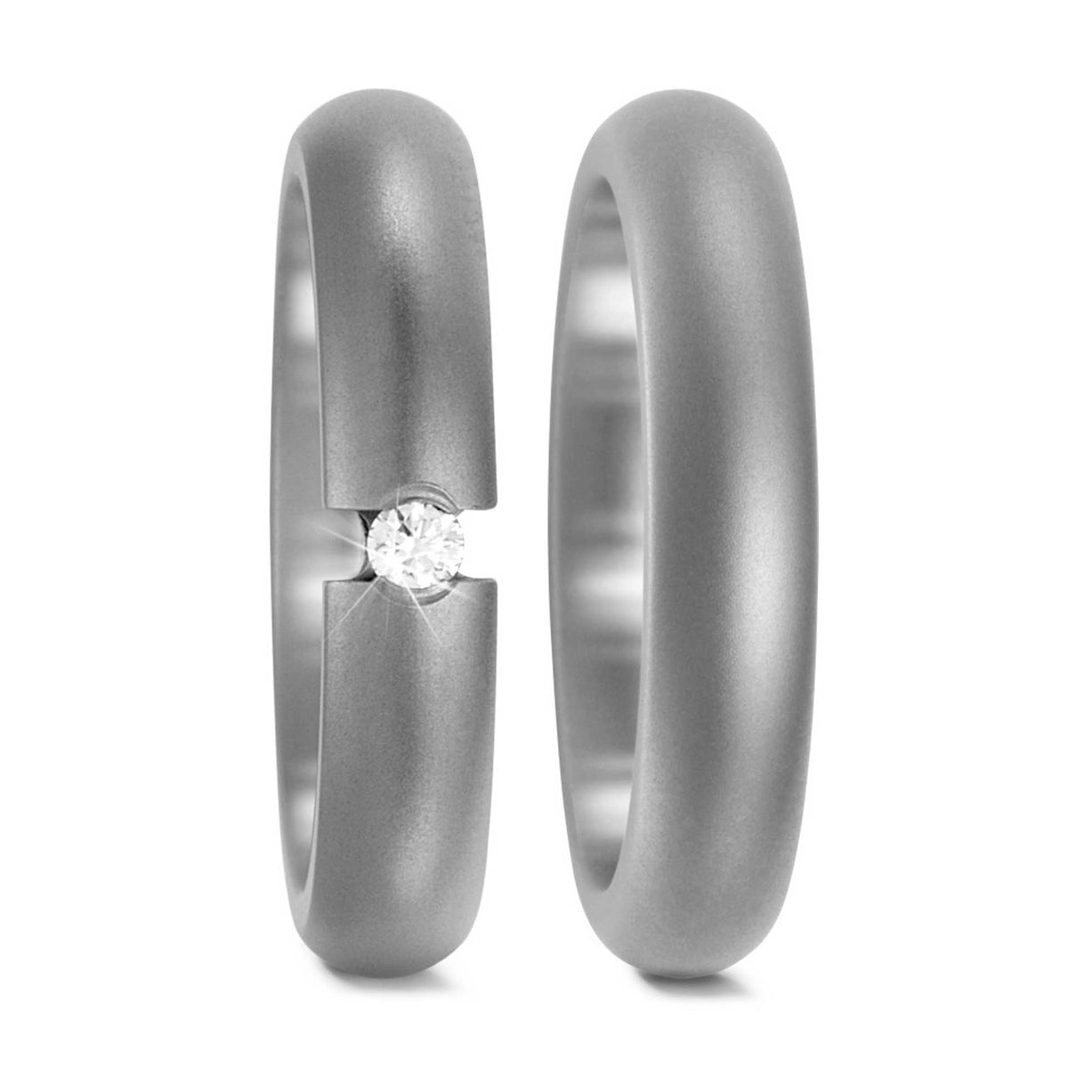 Eksklusive Vielsesringe i Titanium - 0,10ct Diamant fra Titan Factory